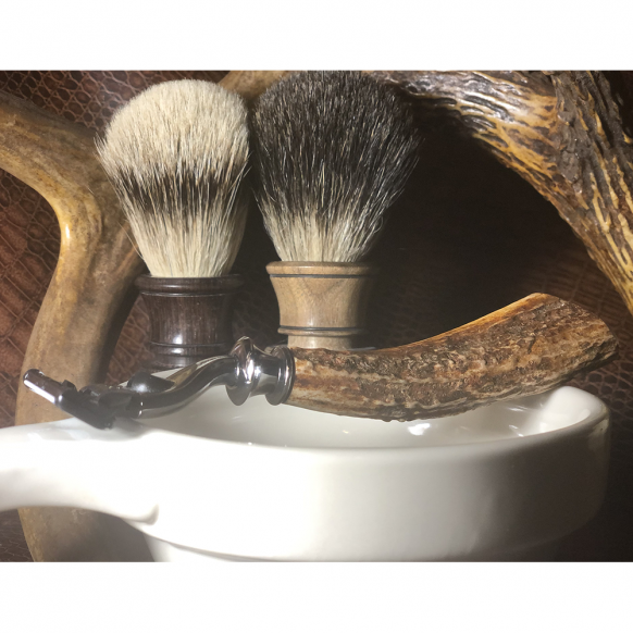 Stag Elk Antler & Chrome Shaving Razor: Mach 3 - Every Knight Forge