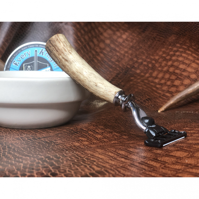 Stag Elk Antler & Chrome Shaving Razor: Mach 3 - Every Knight Forge